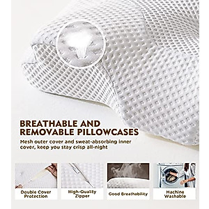 Osteo Cervical Pillow for Neck Pain Relief, Hollow Design Odorless Memory Foam Adjustable Orthopedic Bed Pillows with Cooling Case for Sleeping, Contour Support for Side Back Stomach Sleepers