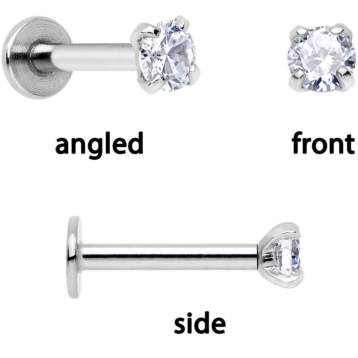 Body Candy 16G Black Anodized Steel 3PC Tragus Earring Women Helix Red Rose Cartilage Stud Earring Set 1/4"