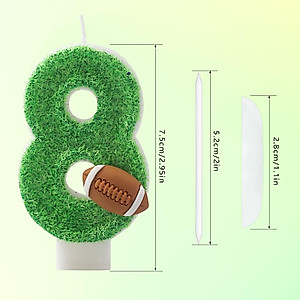 Birthday Number 1 Candles,1st Green Football Birthday Candles for Cake,Number 1 Candle Cake Topper for Anniversary Celebrations Supplies (Number 1)