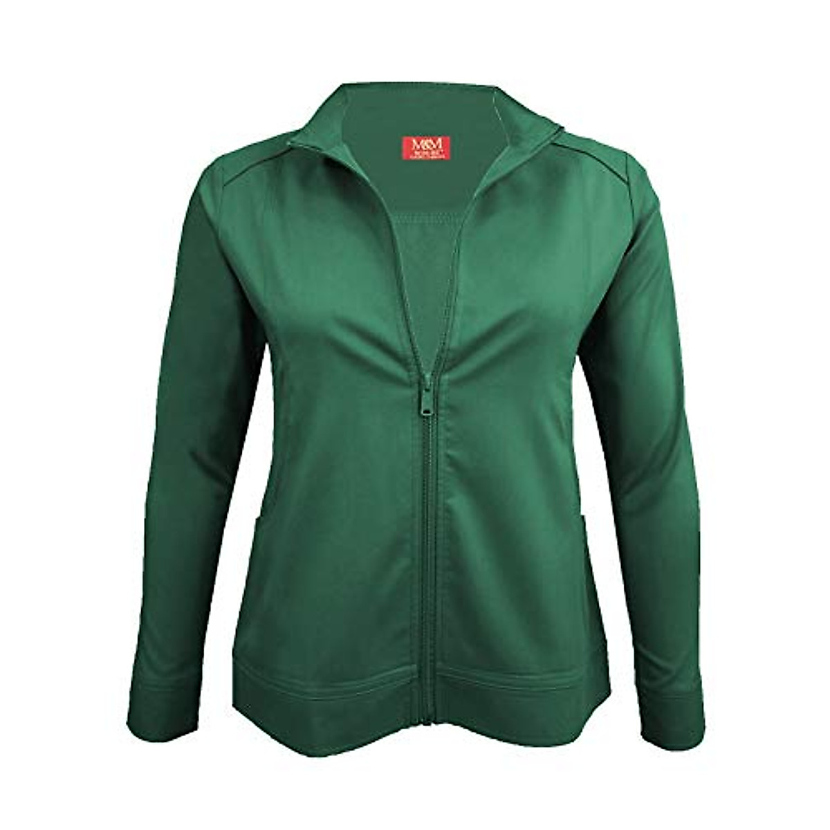 Natural Uniforms M&M Scrubs Women's Ultra Soft Front Zip Warm-Up Scrub Jacket (Medium, Hunter Green)