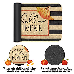 Erweicet Fall Hello Pumpkin Maple Mat Autumn Pumpkin Maple Doormat Thanksgiving Front Door Fall Blanket Fall Outdoor Non Slip Mat Autumn Harvest for Indoor Outdoor Mat