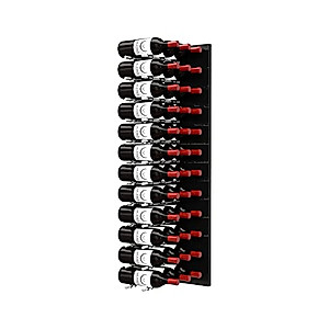 Fusion Wine Wall Label-Out (4 Foot, Triple Deep) (Black Acrylic) (Satin Aluminum Peg)