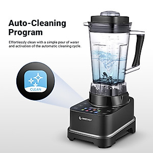 AMZCHEF 8-IN-1 Professional Blenders, 2000 Watts Commercial Blender for Kitchen with Timer, Innovative LED Panel, 8 Functions for Smoothies, Shakes & More, 8 Speeds & Pulse, 68 oz. Pitcher, Black