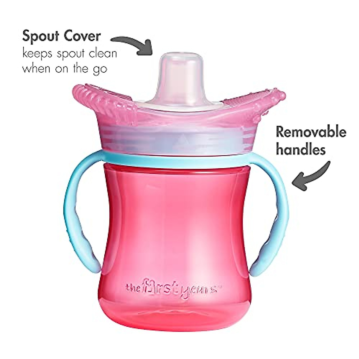 The First Years SenseAbles Teethe-Around Silicone Sensory Trainer Cup, 7 oz - Pink