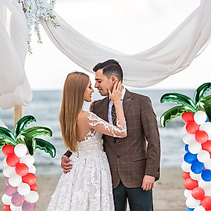 VYNYJOAN 10PCS Coconut Tree Leaves Foil Balloons 36 Inch Palm Leaf Balloons for Birthday, Baby Shower Party Supplies Hawaii Luau Beach Tropical Summer Party Decoration