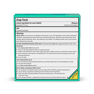 Opill, Daily Oral Birth Control Pills, Over-The-Counter Progestin-Only Contraceptive, FDA-Approved & Estrogen-Free, 28 Count