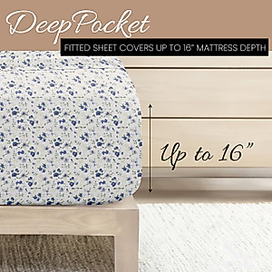 Linen Market 4 Piece Full Size Sheet Sets (Light Blue Floral) - Sleep Better Than Ever with These Ultra-Soft & Cooling Bed Sheets for Your Full Size Bed - Deep Pocket Fits 16" Mattress