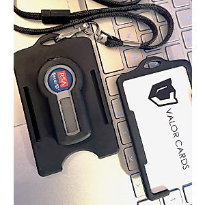 Valor Cards Newest 2023 Model RSA Token and ID Badge Holder - Smooth Finish and Nearly Indestructible (Onyx Black)