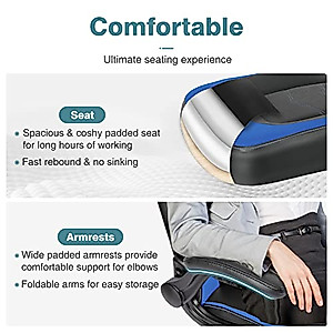 OLIXIS PU Leather Padded Blue Black Gaming Office Desk Chair