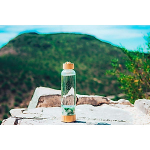 Bodhi Elixir Crystal Water Bottle - Crystal Healing Water Bottle, Quartz Crystal Water Bottle, Includes Gemstones and Protective Neoprene Sleeve