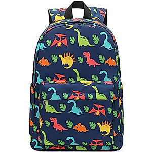 Kids Backpack Boys Preschool Toddler School Book Bags for Elementary Primary Schooler (Dinosaur-leaf)