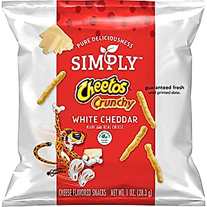 Simply Variety Pack, Cheetos White Cheddar Puffs & Crunchy, 0.875 Ounce (Pack of 36)