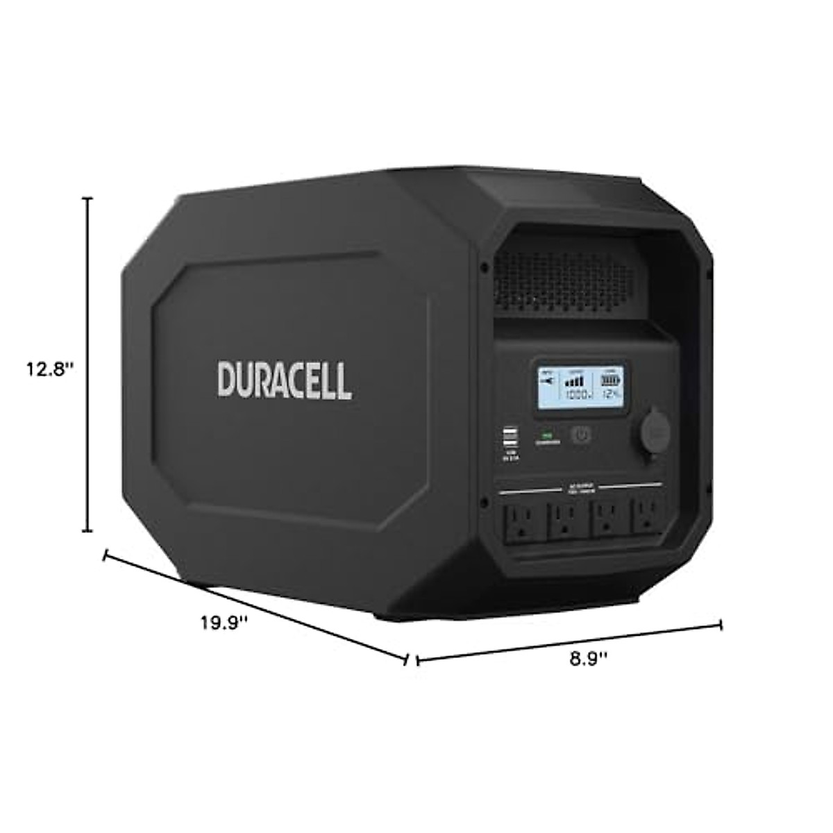 Duracell Power Source Electric Generator, Solar Capable, Gasless, Quiet, 1440W Output Power Inverter, High Capacity Power Bank