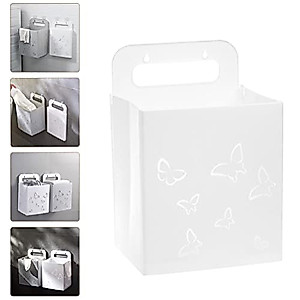 Zerodeko Plastic Laundry Baskets Laundry Basket Foldable Clothes Storage Basket Laundry Cloth Hamper Sorter Wall Hanging Plastic Laundry Baskets for Home Bedroom White