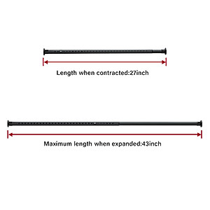 Aglaiprty 2 Pcs Adjustable Window Security Bar, Easy Install for Sliding Glass Door (Black, 27 inch to 43 inch)