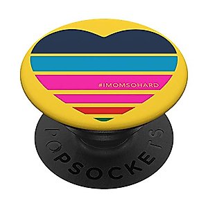 IMOMSOHARD Rainbow Heart (Yellow) PopSockets Stand for Smartphones and Tablets