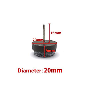 BUHUOJIANGWU Chair Table Protector 30pcs/Pack Felt Foot Pad Skid Glide Nail Protector Furniture Chair Table Leg 14mm/17mm/20mm/22mm/24mm/28mm Felt Furniture Pads (Color : C)