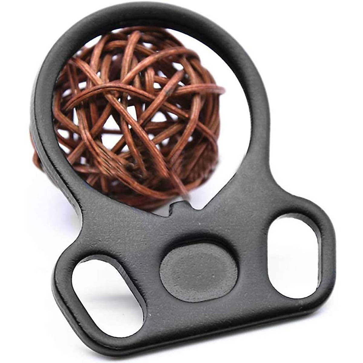 Hlaill Adapters Sling Attachment Point, Sling Mount Connection Accessories, Two Point Standard Model Steel Straps Buckle Hand Outdoor Sports Tool Black (Sling Mount-Black) (2pcs)