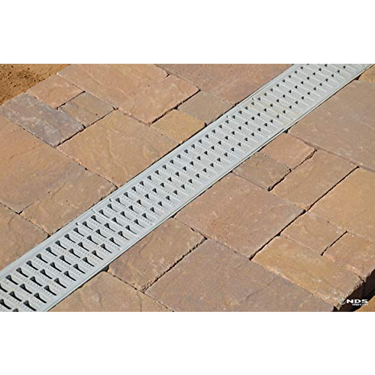 NDS Pro Series Drain Kit 5-1/2 in. X 39-3/8 in. Deep Profile Channel, Galv. Steel Grates, End Caps/Outlet, 5 in, Gray
