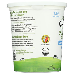 CLOVER SONOMA Organic Plain Low Fat Yogurt, 32 OZ