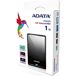 ADATA AHV620S-1TU3-CBK 1TB HV620S Slim External Hard Drive 2.5 USB 3.1 11.5mm Thick Black - (Storage > External Hard Drives)