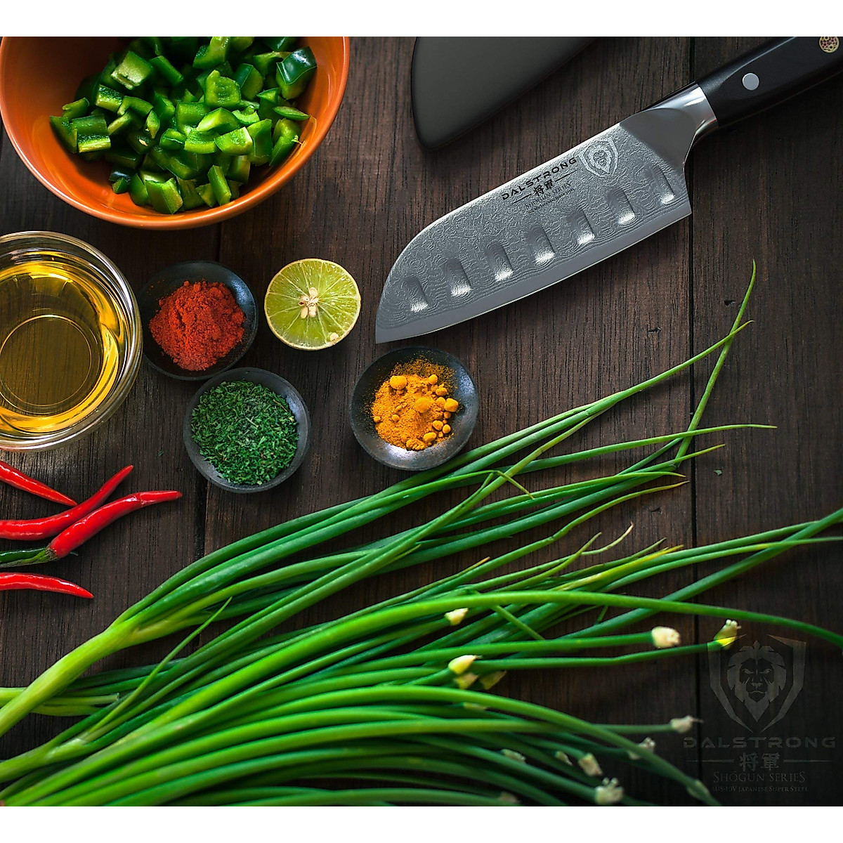 Dalstrong The Shogun Series Santoku Knife 5" Bundled with Premium Whetstone Kit (#1000/#6000 Grit)