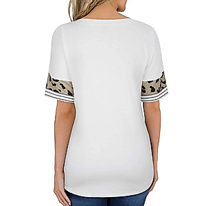 Bravetoshop Womens T Shirts Summer Short Sleeve Peace Love Sunshine Sunflower Graphic Blouse Shirts Casual Tee Tops (A-White,L)