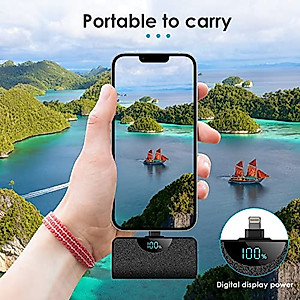 Small Portable Charger 5200mAh,Upgraded Ultra-Compact 15W PD Fast Charging Power Bank Smart LCD Display Cute Battery Pack Compatible with iPhone 14/14 Pro Max/13/13 Pro/12/12 Pro/11/XR/X/8/7 and More
