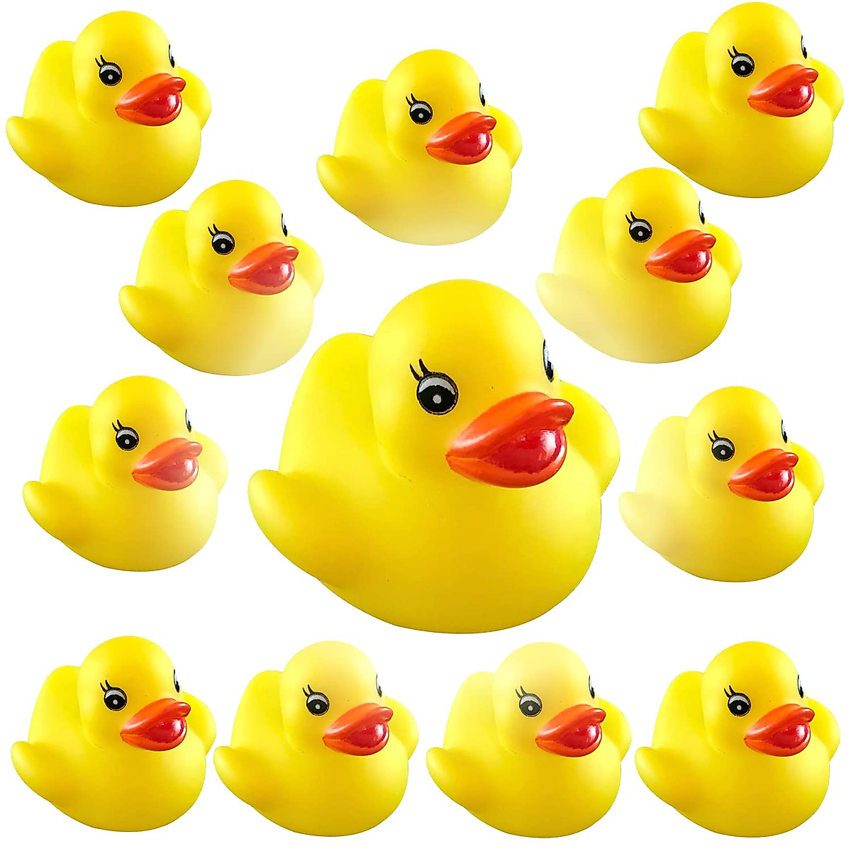 Dazzling Toys Little Rubber Ducks Yellow Mini Rubber Duckies Shower Bath Toy Bath Duck Baby Shower Toy Rubber Duck Dog Toy Baby Bath Shower Toy Miniature Ducks Pool Toys Toddler Bathtub Toy – 12Pcs