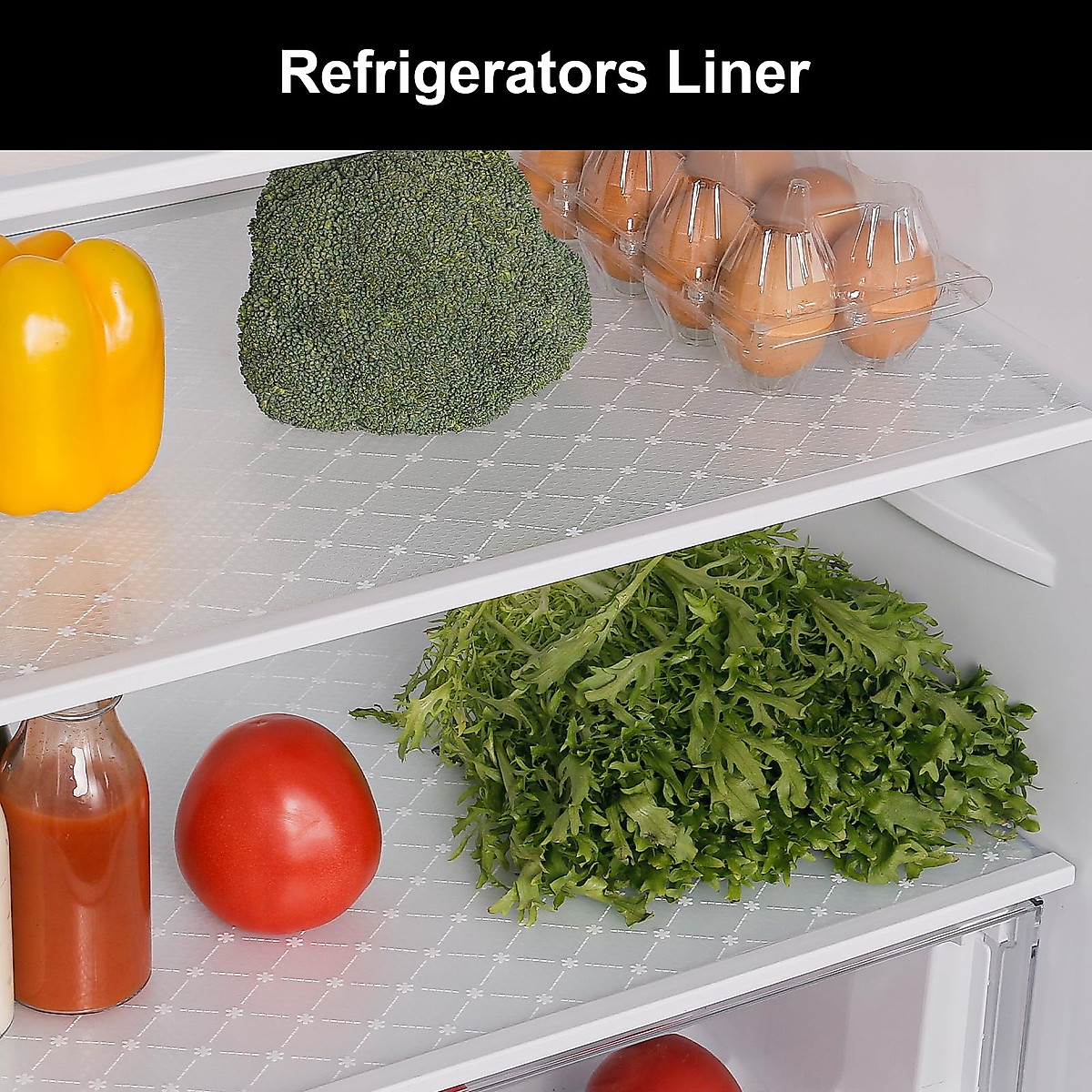 Cooyes Shelf Liner and Drawer Liner,EVA Non-Adhesive Non-Slip Washable Cabinet Liner Refrigerator Liners,for Cupboard,Kitchen,Bathroom,Table Place Mats,Desks Liner