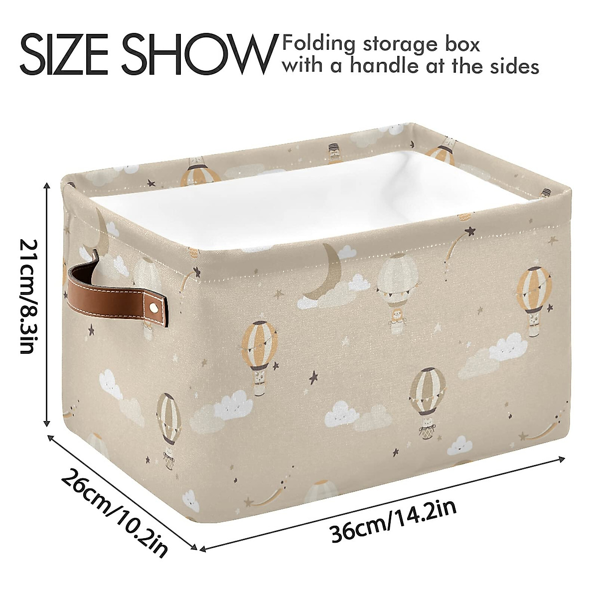 xigua Cute Hot Air Balloon Storage Bin for Toy Storage Basket Dirty Clothes Sundries Office Home Closet Organizer Shelf Cube Box Waterproof Laundry Basket