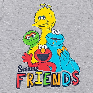 Sesame Street Elmo Cookie Monster Oscar the Grouch Big Bird Infant Baby Boys 2 Pack T-Shirts Gray/Red 24 Months