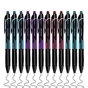 MyLifeUNIT Gel Pens, Black Fine Point Gel Pen for Super Smooth Writing, 0.5mm Retractable Pens with Quick-Drying Ink, Innovated Tip Tech (12 Pack)