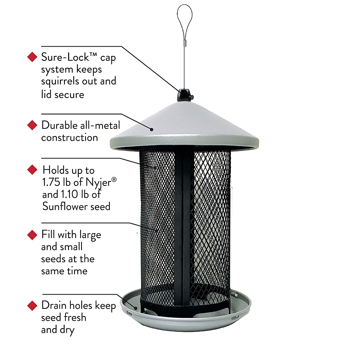 Perky Pet TSS00349 Dual Mesh Wild Bird Seed Feeder