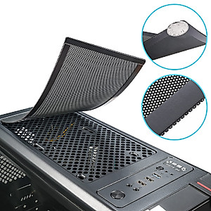 360mm x 120mm PC Case Dust Mesh Filter [2 Pack], Magnetic Frame Computer Fan Dust Mesh PC Cooler Filter Dustproof PVC Cover Grills - Black