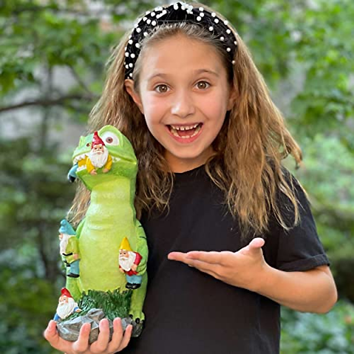 Garden Gnomes Galore Dinosaur Eating Gnomes Garden Statue - Garden Gnomes Outdoor Funny Gnomes Decorations for Yard - Funny Gnomes Inappropriate Nomes - Dinosaur Eating Garden Gnomes Naughty Gnomes