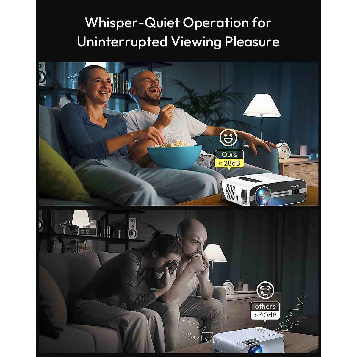 UHD 4K Projector with 5G Wifi Bluetooth, Home Cinema Daytime Projector ...