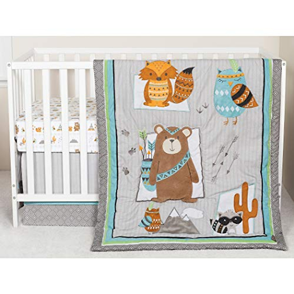 Trend Lab Lodge Buddies 3 Piece Crib Bedding Set