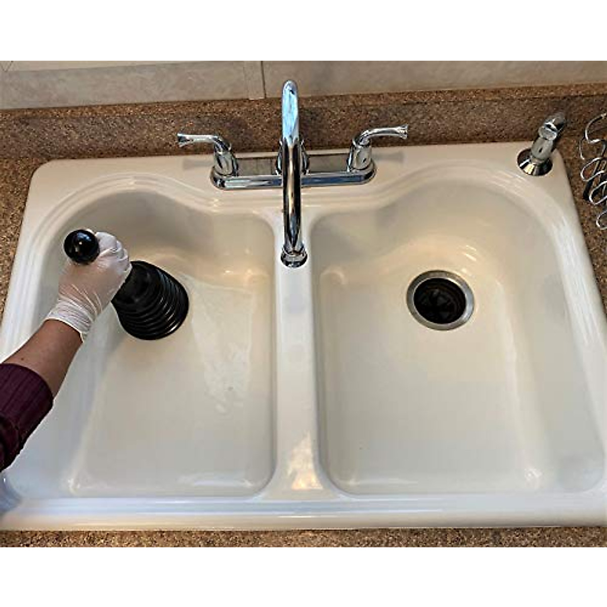 Master Plunger MPS4 Sink & Drain Plunger for Kitchen Sinks, Bathroom Sinks, Showers, and Bathtubs. Small and Strong Design with Large Bellows Commercial & Residential Use, Black