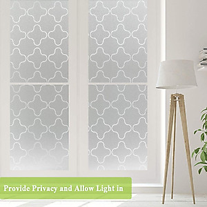 Non Adhesive Privacy Window Film, Static Cling Glass Film, Frosted Window Cling, Removable Heat Control Anti UV Decorative Door Film for Office and Home Decoration,17.5 inches by 78.7 inches