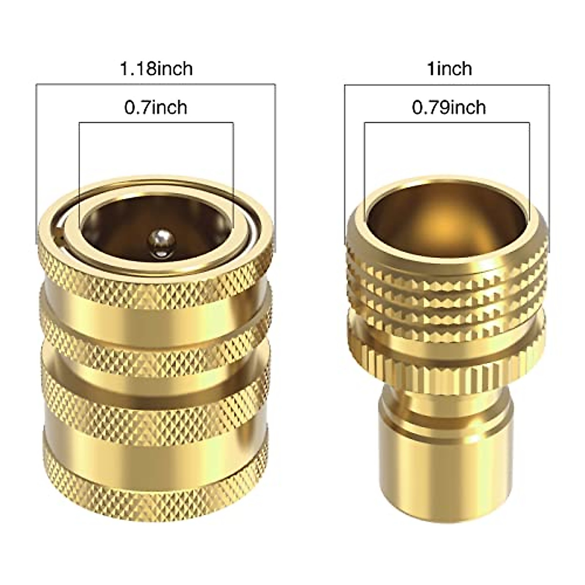 Twinkle Star Heavy Duty 3/4 Garden Hose Quick Connect Fittings, Water Lock Splitter, Sink Spigot Connectors, No Leak Connection, 2 Adapters Included