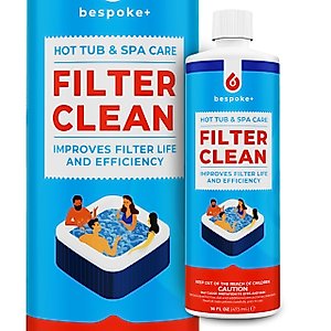 Bespoke+ Spa Filter Cleaner for Hot Tubs - 1-Hour Cartridge Filter Cleaner Soak Solution, Hot Tub Filter Cleaner Soak & Pool Filter Cleaner for Pool Cartridges | HotTub & Spa Filter Cleaner Soak 16oz