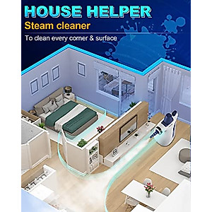 Handheld Pressurized Steam Cleaner with 11-Piece Accessory Set, Multi-Surface Steamer for Cleaning, All Natural Steam Cleaner for Home, Upholstery, Car, Floor, Grout and Tile