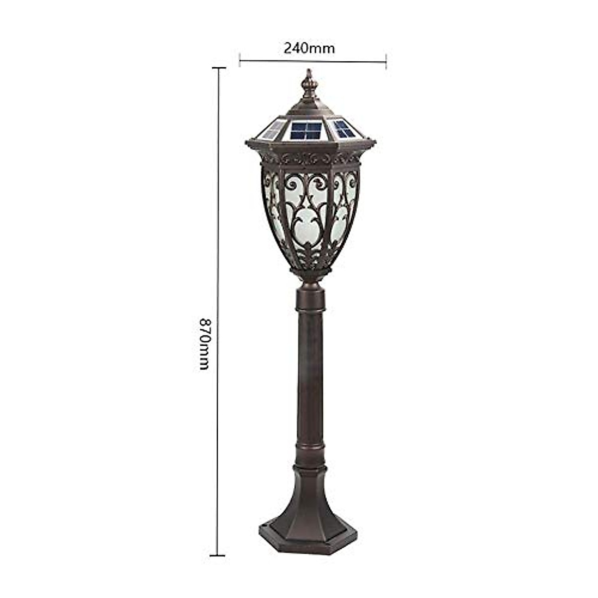 ZMY IP65 Solar Anti-Rust Waterproof Street Lighting Outdoor Lawn Post Light Home Highlight LED Street Lantern Garden Loft Villa Pathway Illumination Edison