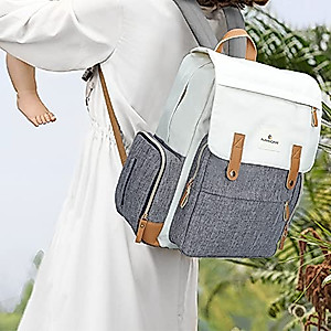 Ramhorn Diaper Bag Backpack Multifunctional Travel Back Pack Maternity Baby Changing Bags Large Capacity For Baby Care Gray