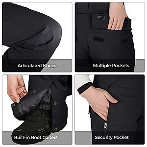 wantdo Women's Waterproof Ski Pants Winter Warm Snowboard Pants Outdoor Snow Pants Black Large