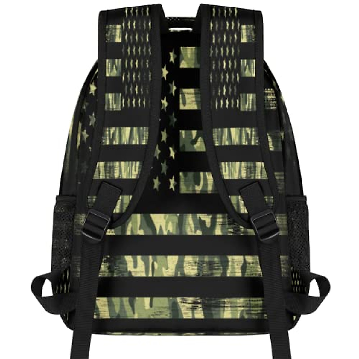American Flag Camo Backpacks, Camouflage Laptop Backpack Water Resistant College School Bookbag Computer Bag Travel Hiking Camping Rucksack Daypack Shoulder Bag for Women Men Teenager Boys Girls