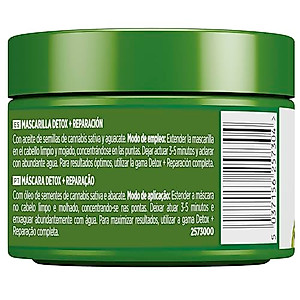 John Frieda Detox & Repair Masque 250 ml, Intensive Deep Conditioner for Dry, Stressed and Damaged Hair, Nourishing Hair Mask with Cannabis Sativa Seed Oil and Avocado