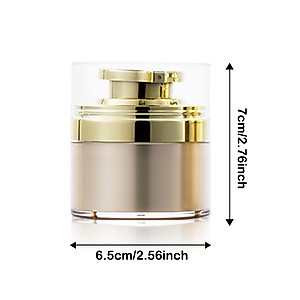 Voyyphixa 3 Pack 1 oz Airless Pump Jars Refillable Travel Bottle Portable Cream Jar Vacuum Bottle with Push Down Pump Dispenser for Vacuum, Face Cream and Lotion