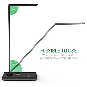 LE Dimmable LED Desk Lamp, 7 Brightness Levels, Eye Protection Design Reading Lamp, Touch Sensitive Control, 6W Folding Table Lamp, Daylight White